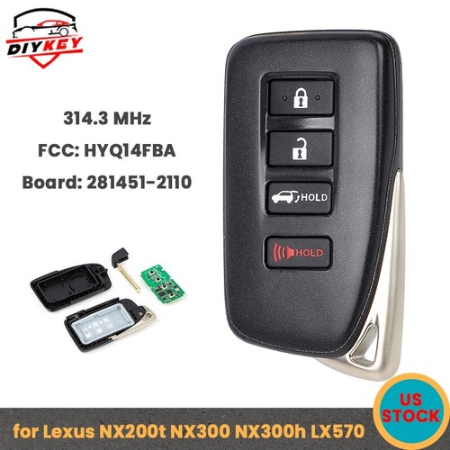 281451-2110 for Lexus NX200t NX300 NX300h LX570 Remote Smart Key Fob ...