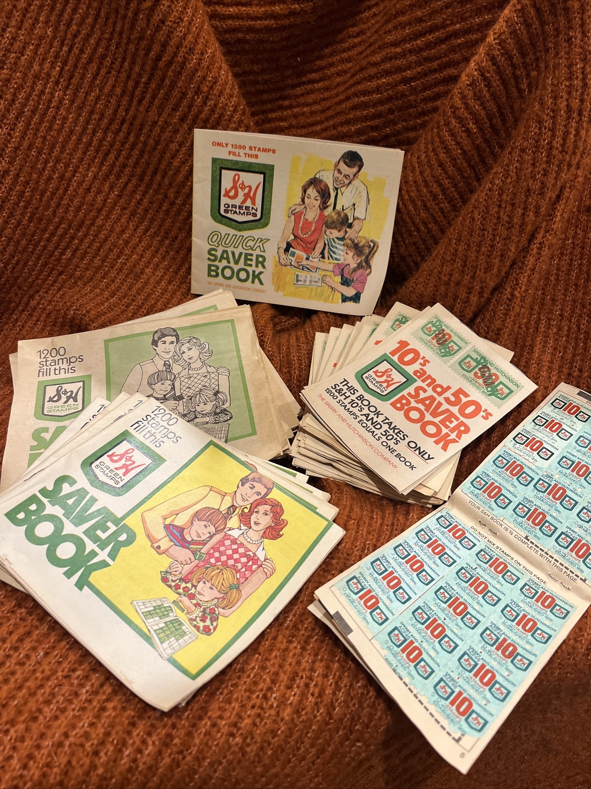 Lot of 32 Vintage S & H Green Stamps Quick Saver Book Sperry Hutchinson ...