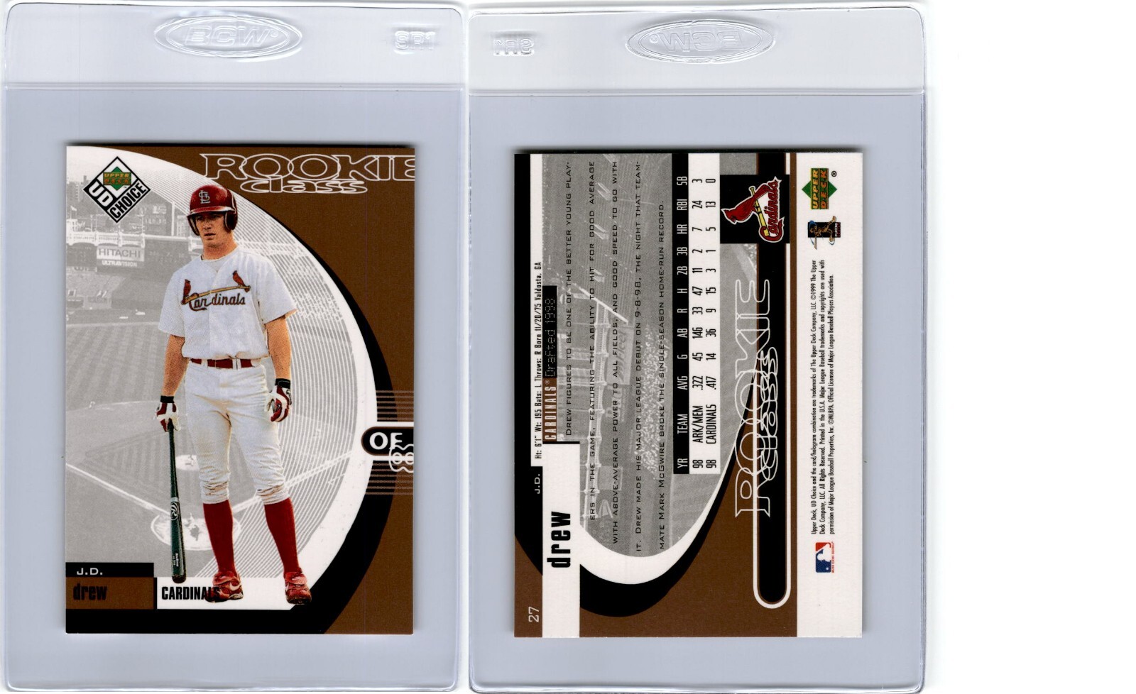 1999 UD Choice J.D. Drew Rookie Class #27 St. Louis Cardinals sclj | eBay