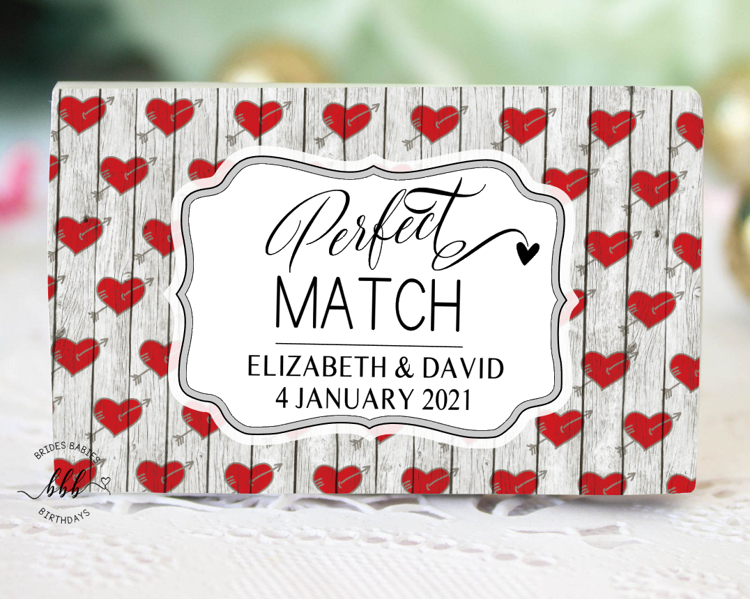 10 white Matchbox cover Wedding favour labels perfect match Sticker ...