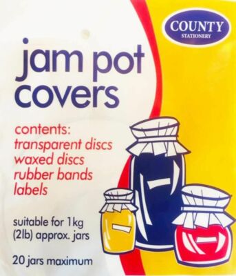 County Jam Pot Covers - 1 Kg (2lb) Maximum 20 Jars Labels Rubber Bands ...