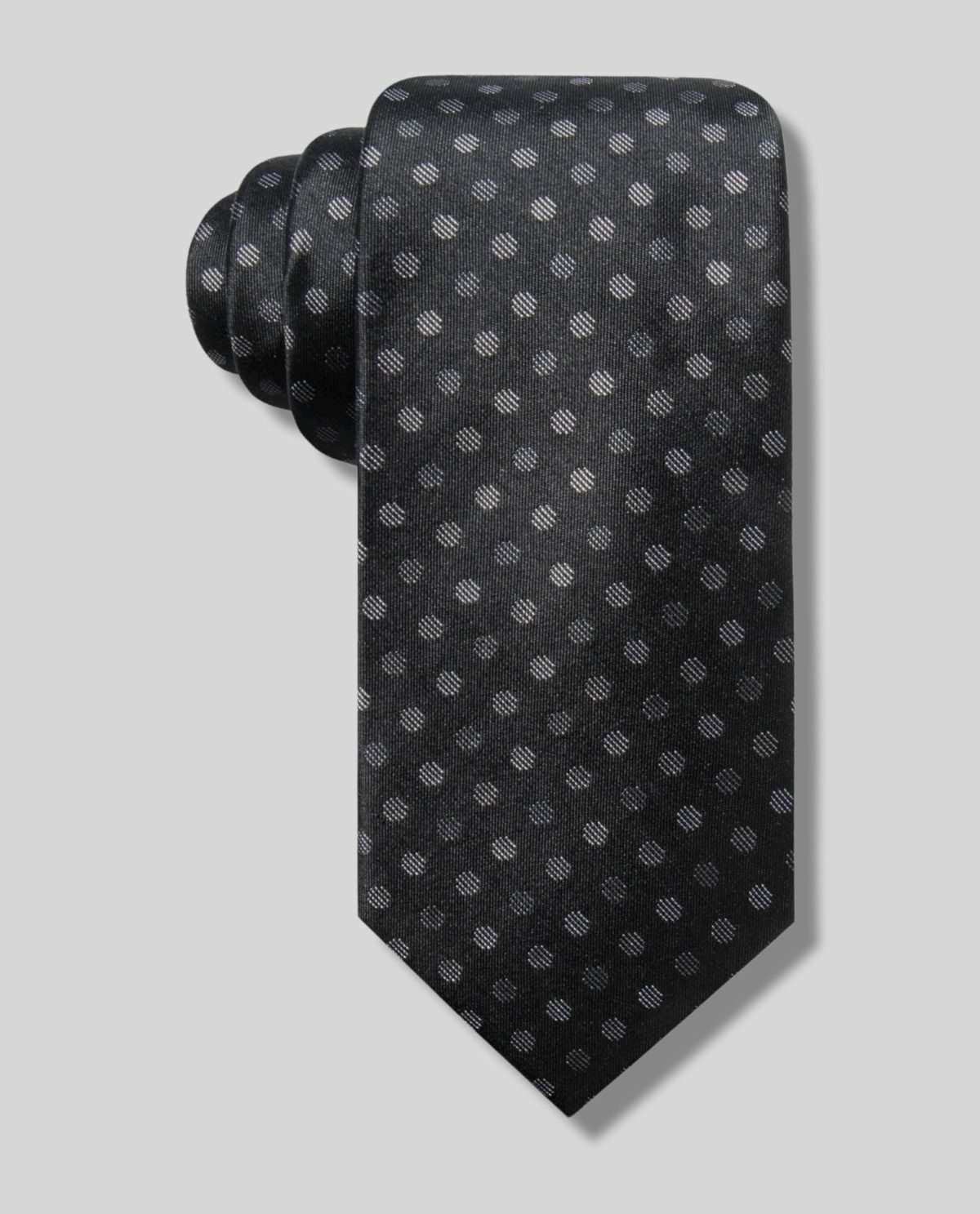 $59 Ryan Seacrest Men Black Dozza Dot Slim Skinny Silk Tie Necktie 56x2 ...