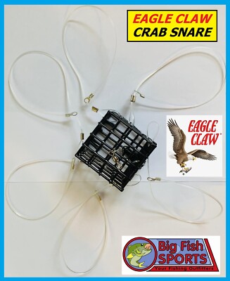 EAGLE CLAW 6 LOOP CRAB TRAP SNARE with Bait Cage CAST IT WITH YOUR ...