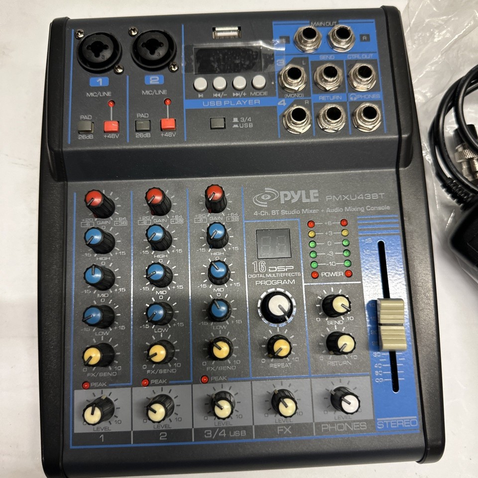 Pyle PMXU43BT 4-Ch. BT Studio Mixer + Audio Mixing Console | eBay