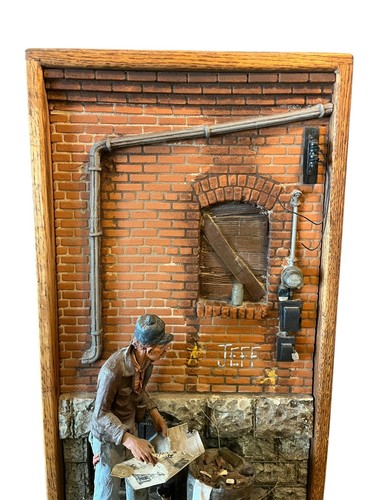 MICHAEL GARMAN Cityscape Sculpture Diorama Man In Alley Yesterday News ...