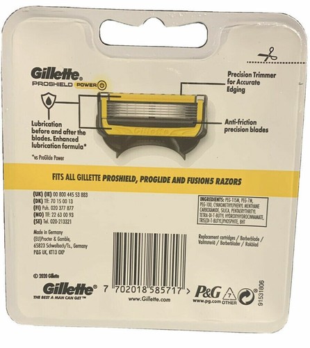 Gillette ProShield Power 8 XL Razor Blades Cartridges New & sealed 100% ...