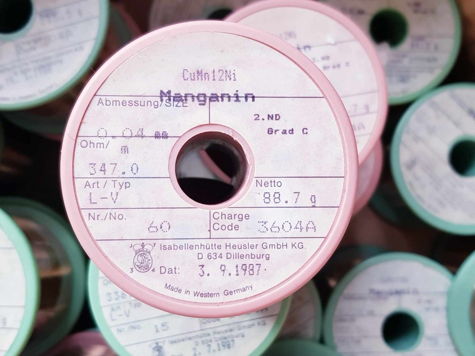 88.7g x 0.04mm E MANGANIN Isabellenhütte Heusler CuMn12Ni Resistance ...