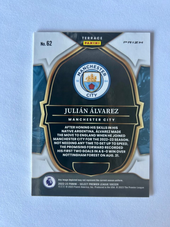 2022-23 Select EPL Julian Alvarez Terrace Level Silver Prizm Rookie ...
