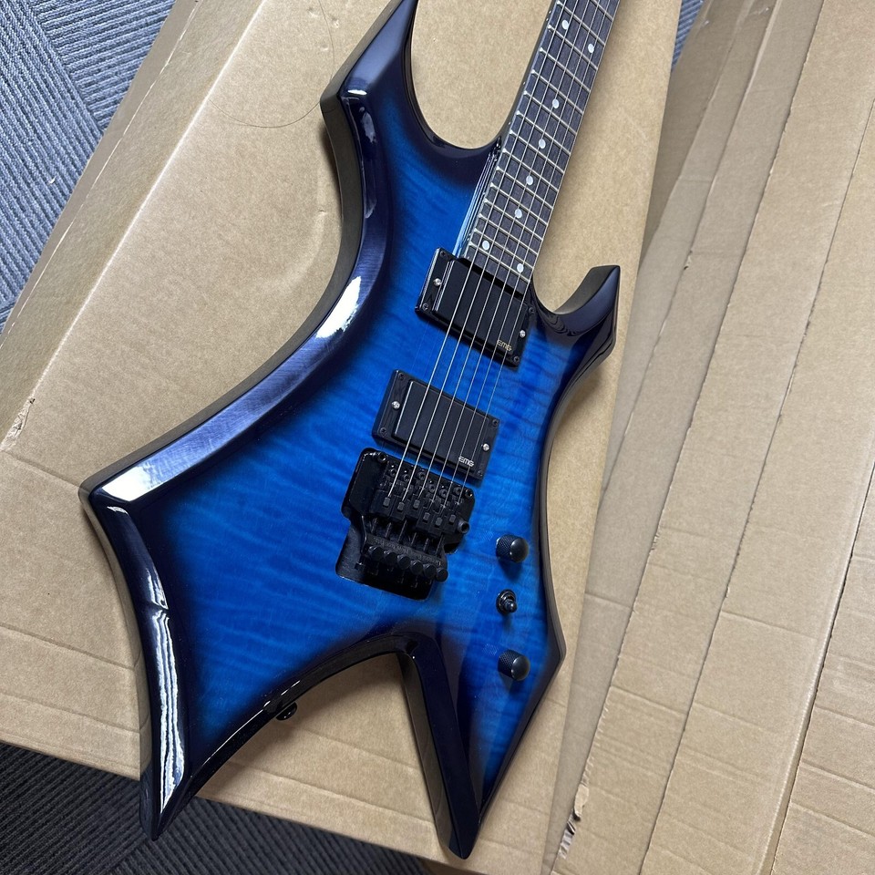 Blue Warlock Extreme Electric Guitar Black Part Black Fretboard Flame ...