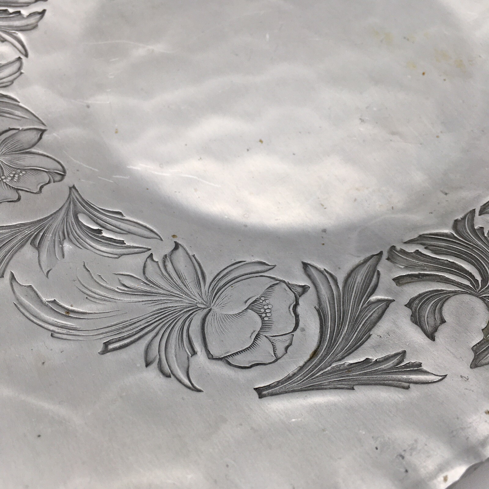 Aluminum Basket Hand Forged Everlast MCM Decor Hammered Engraved Floral ...