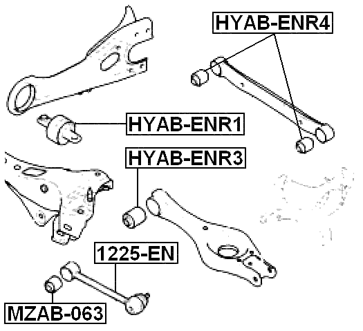 Bushing, Rear Trailing Arm Fits Hyundai 55270-1H000, 55270-2H000, 55280 ...