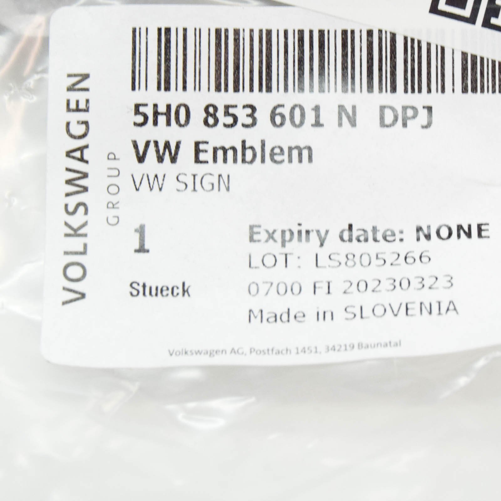 VW ARTEON 3H Front Radiator Grille Emblem 5H0853601NDPJ NEW GENUINE ...