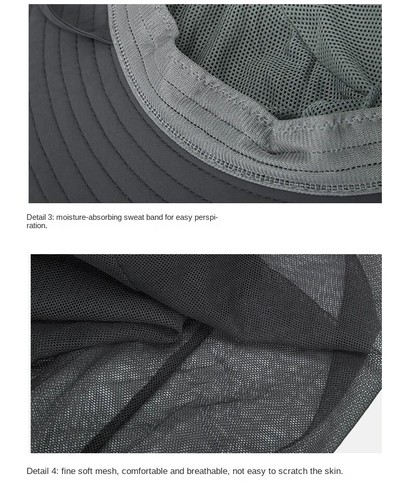 Men Mosquito Head Net Hat Bugs Netting Protection Boonie Bucket Sun Hat ...