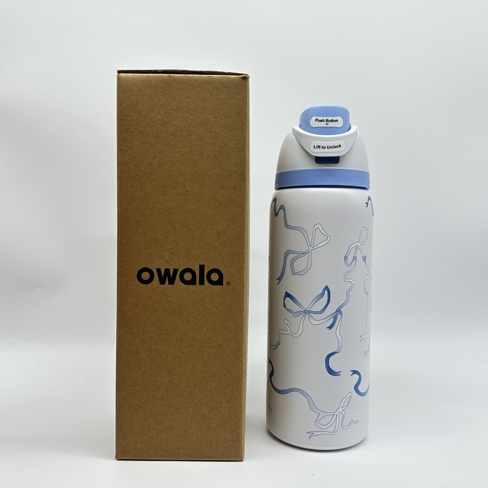 32 oz Owala Urban Outfitters Exclusive Tied and Ture FreeSip Blue Bow ...