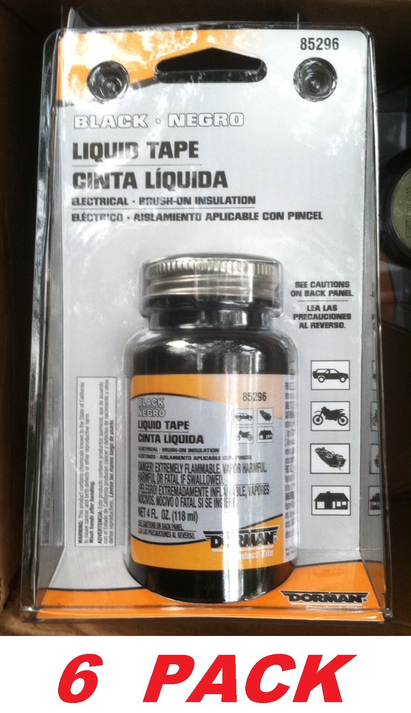 Dorman 85296 Black Liquid Electrical insulation Tape Sealent (6 Pack, 4 ...