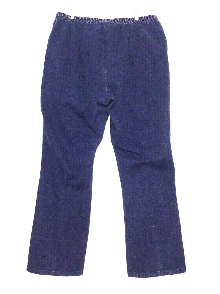 Woman Within Womens Jeans Plus 28W Wide Leg Dark Wash Elastic Waist ...