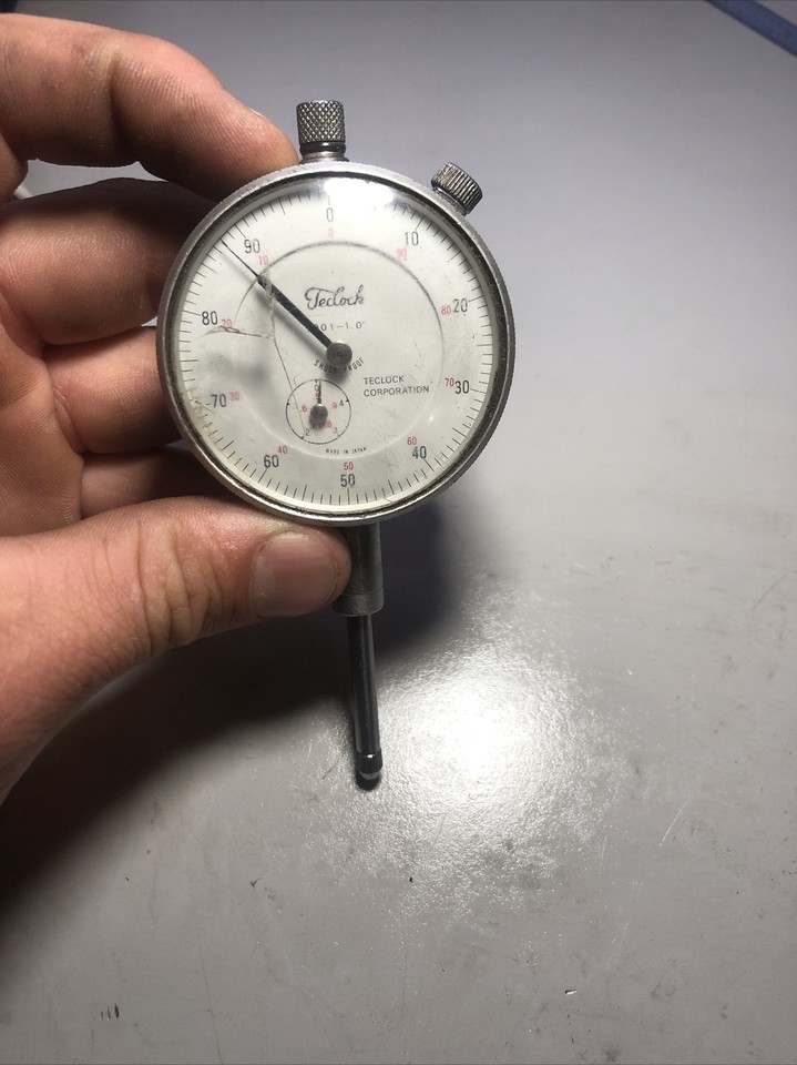 Vintage TECLOCK Dial Indicator A1-921, 0-1" (.001") Made In Japan Shock ...