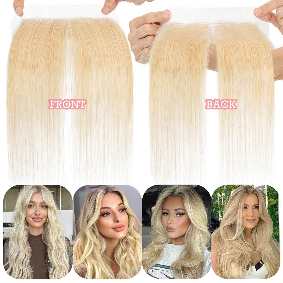 Middle Part Women Topper 100% REMY Human Hair Toupee Forehead Hairline ...