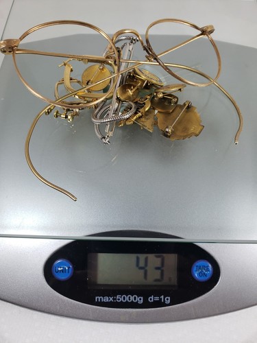 43 GRAMS 10k GF GOLD FILL SCRAP RECOVERY EYE GLASSES OLD PINS ALL ...