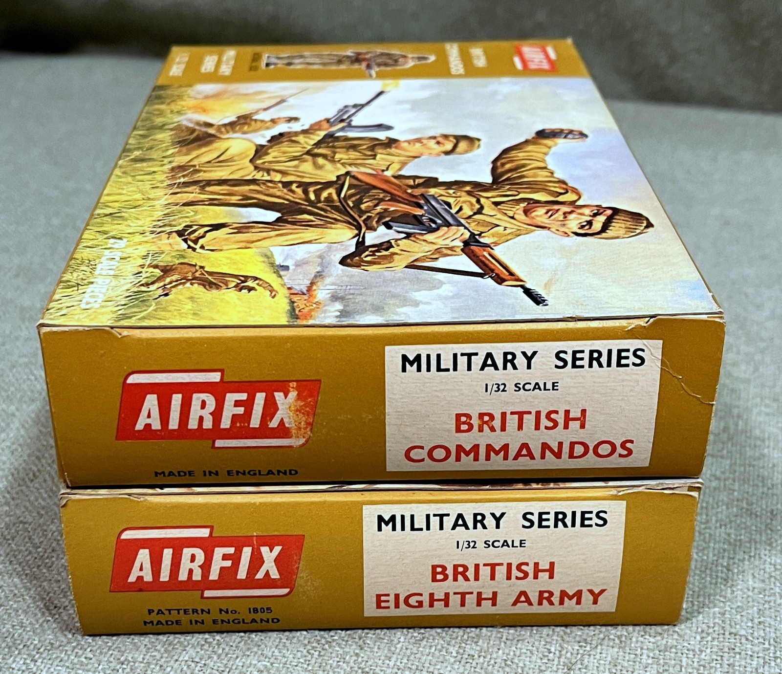 Vintage Lot of 2 Airfix British Eighth Army & British Commandos 1/32 WW ...