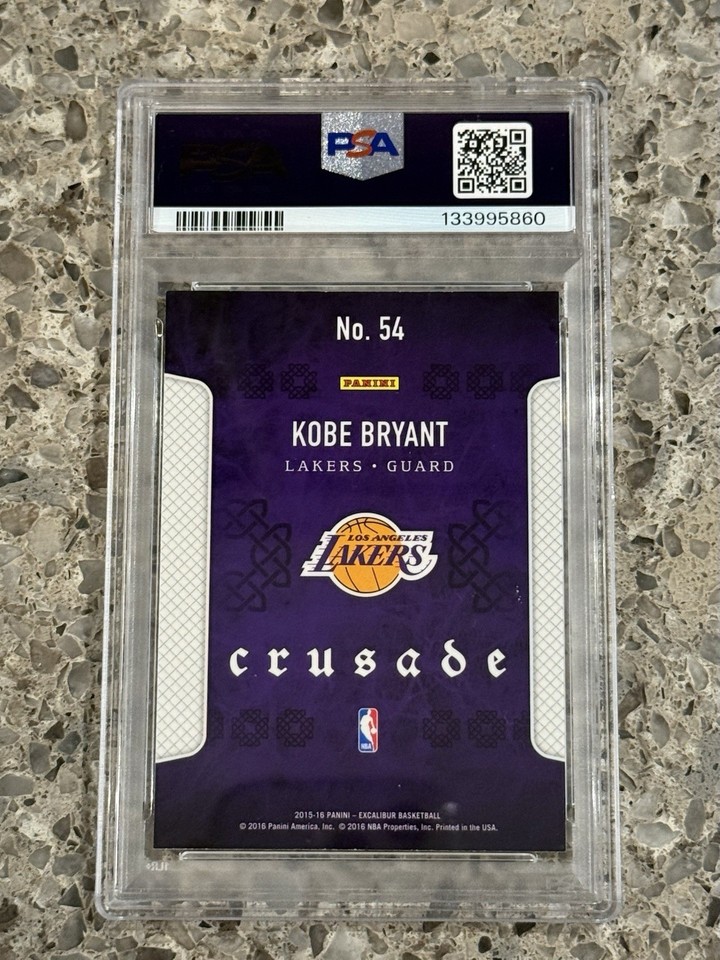 Kobe Bryant 2015 Panini Excalibur Crusade Camo Gold #54 PSA 9 MINT ...