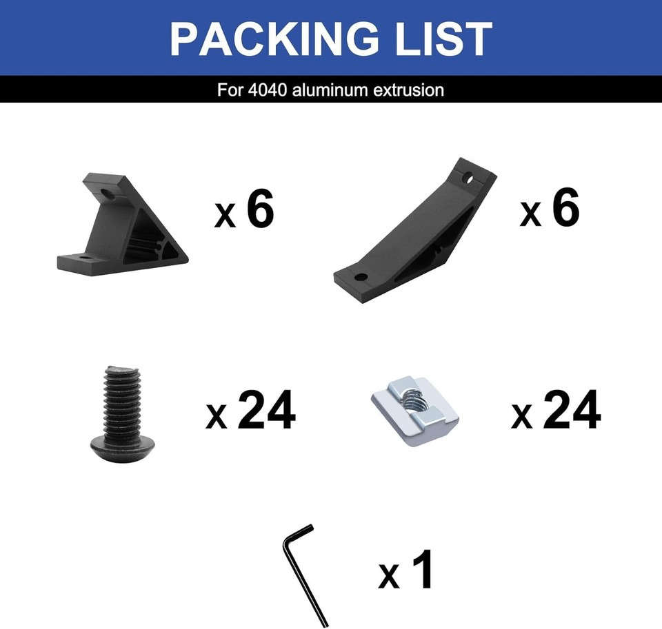 12pcs 4040 45/135 Degree Angle Corner Bracket 4040 Extrusion Hardware T ...