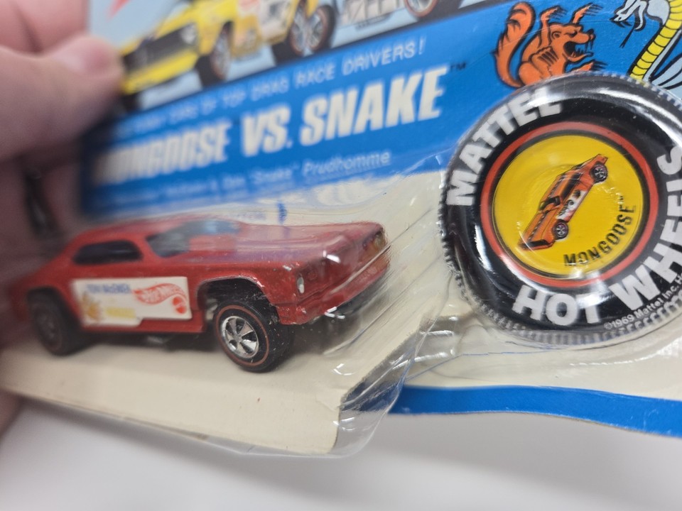 VINTAGE HOT WHEELS REDLINE MONGOOSE RED STILL IN ORIGINAL BLISTER PACK ...