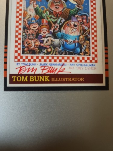 Tom Bunk Custom Signed Card - Artist for Garbage Pail Kids and Mad ...