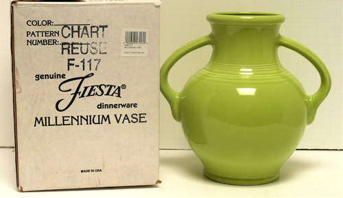 FIESTA CHARTREUSE MILLENNIUM VASE #1 w/Factory Box: New 1999 Original ...