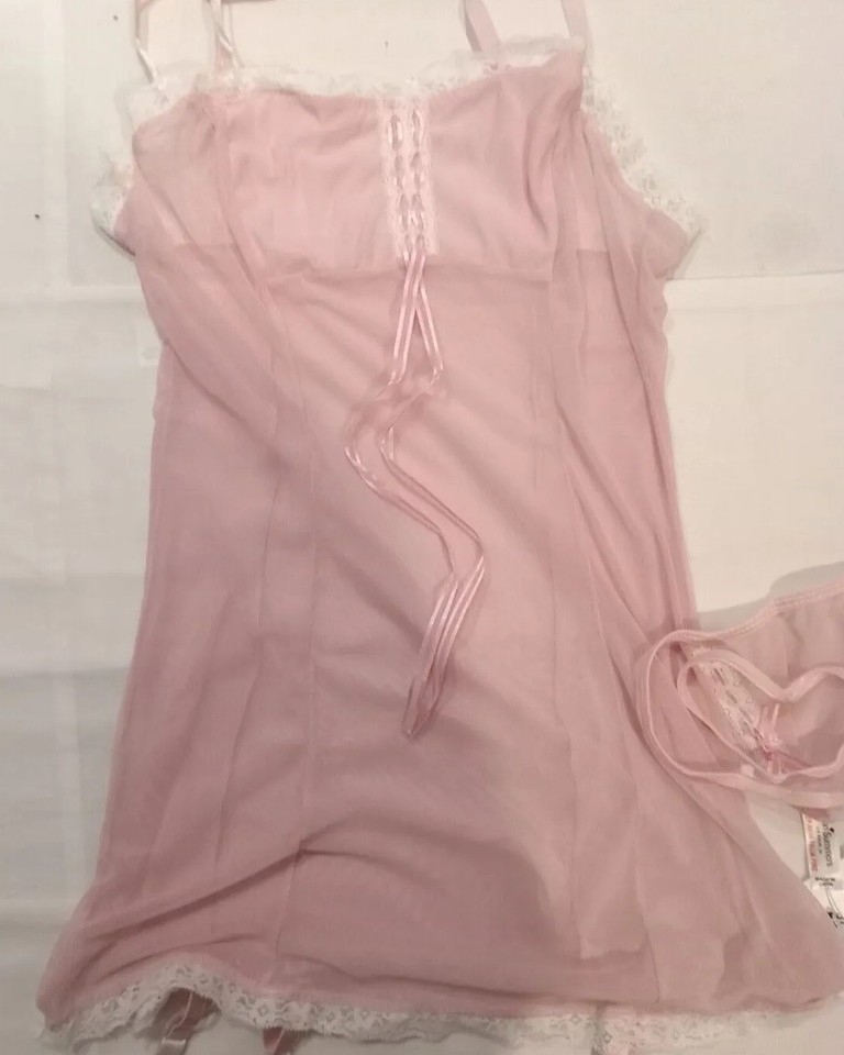 Ann Summers, Darling Chemise suspender set size 10-12, Pale pink New ...
