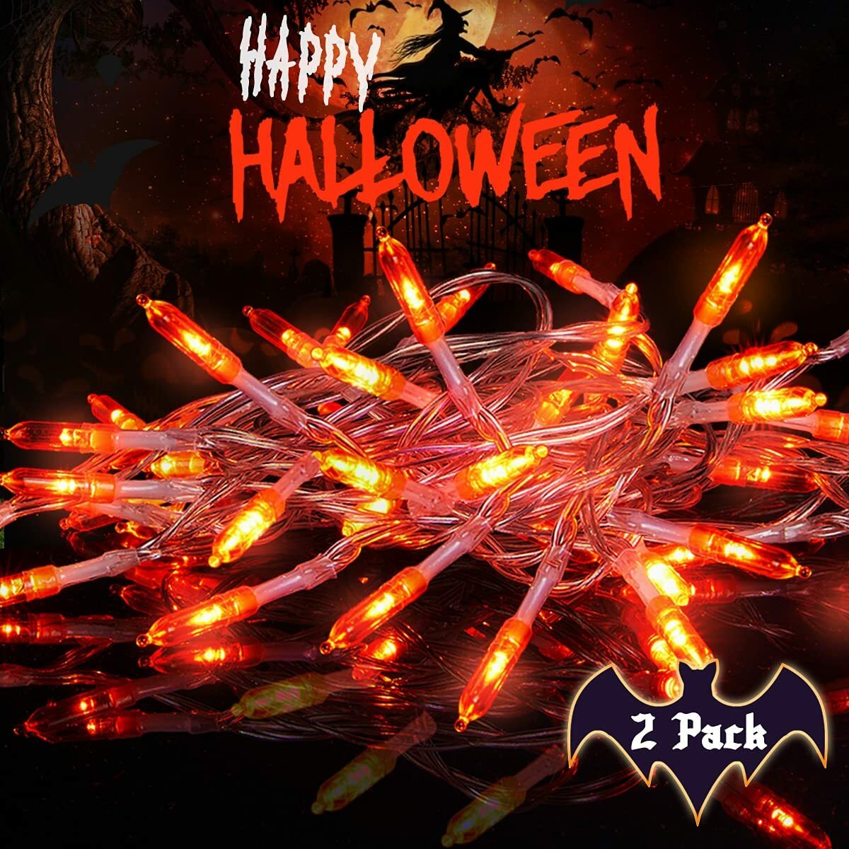Orange Solar String Lights