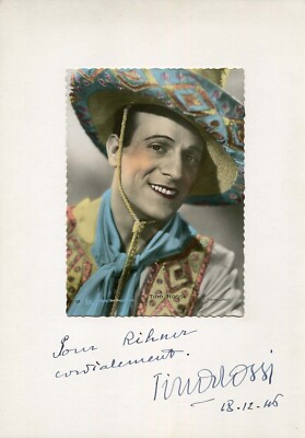 FRENCH SINGER Tino Rossi autograph, IP signed vintage card | eBay