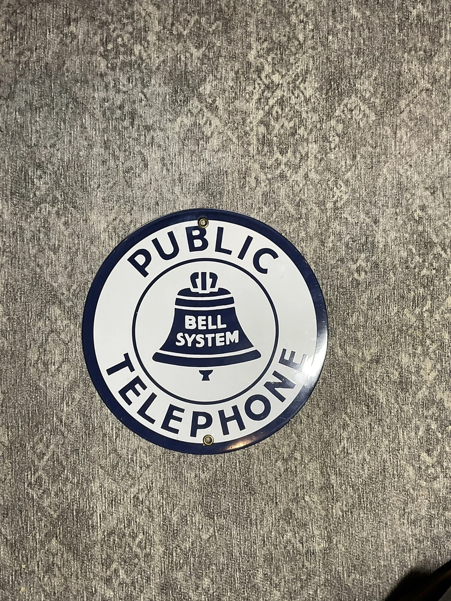 Bell System Public Telephone Porcelain Sign
