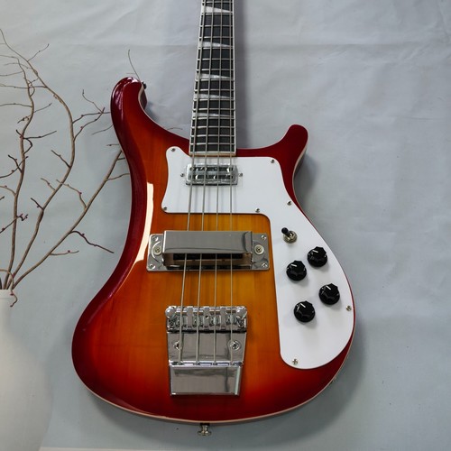 US BASS Rising Sun Red Gradient Color Dual Single Coil Pickup 4 string ...