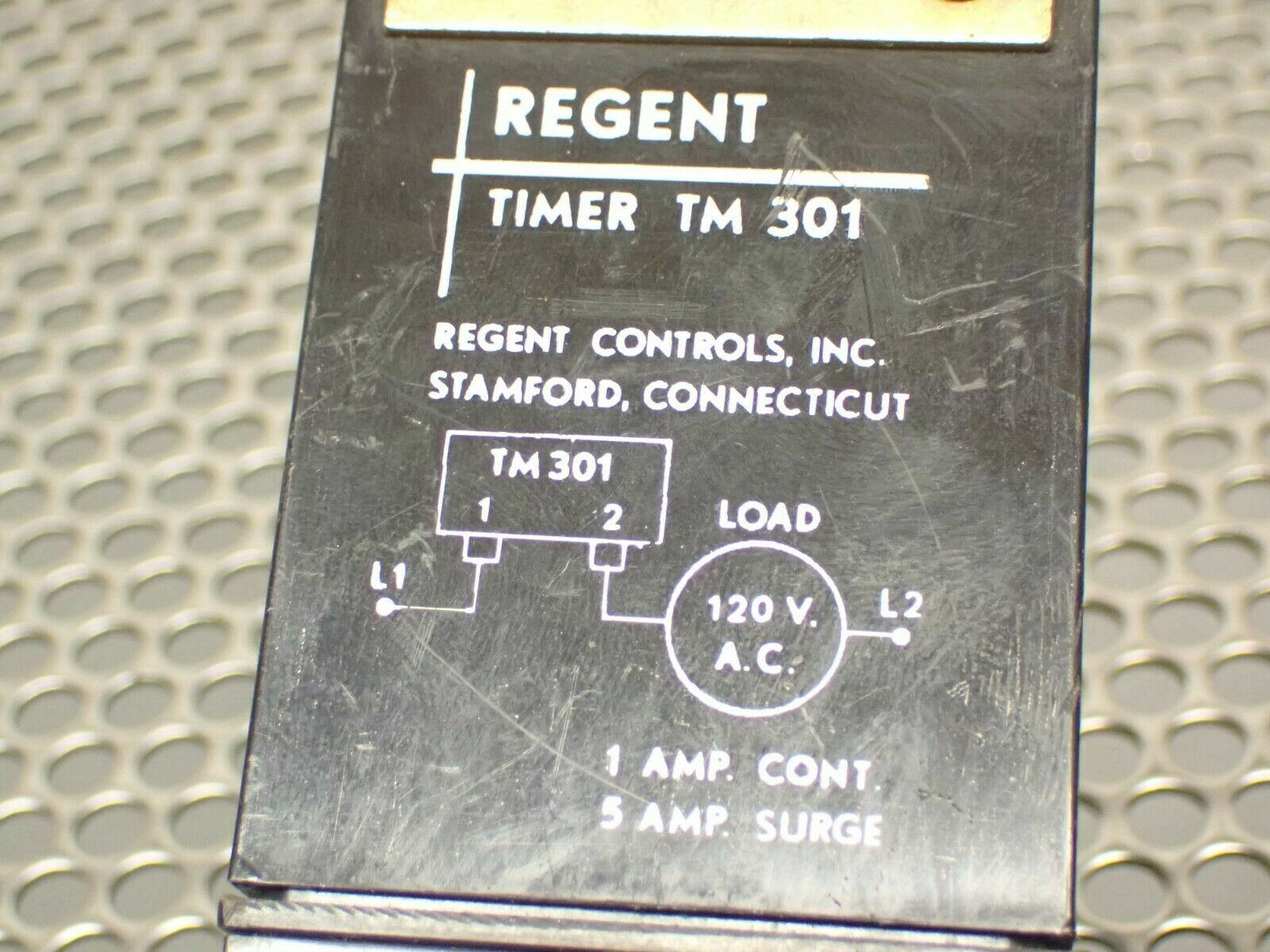 REGENT TM301-D2S Timer 0-2Sec 120VAC 1A CONT 5A Surge Used With ...