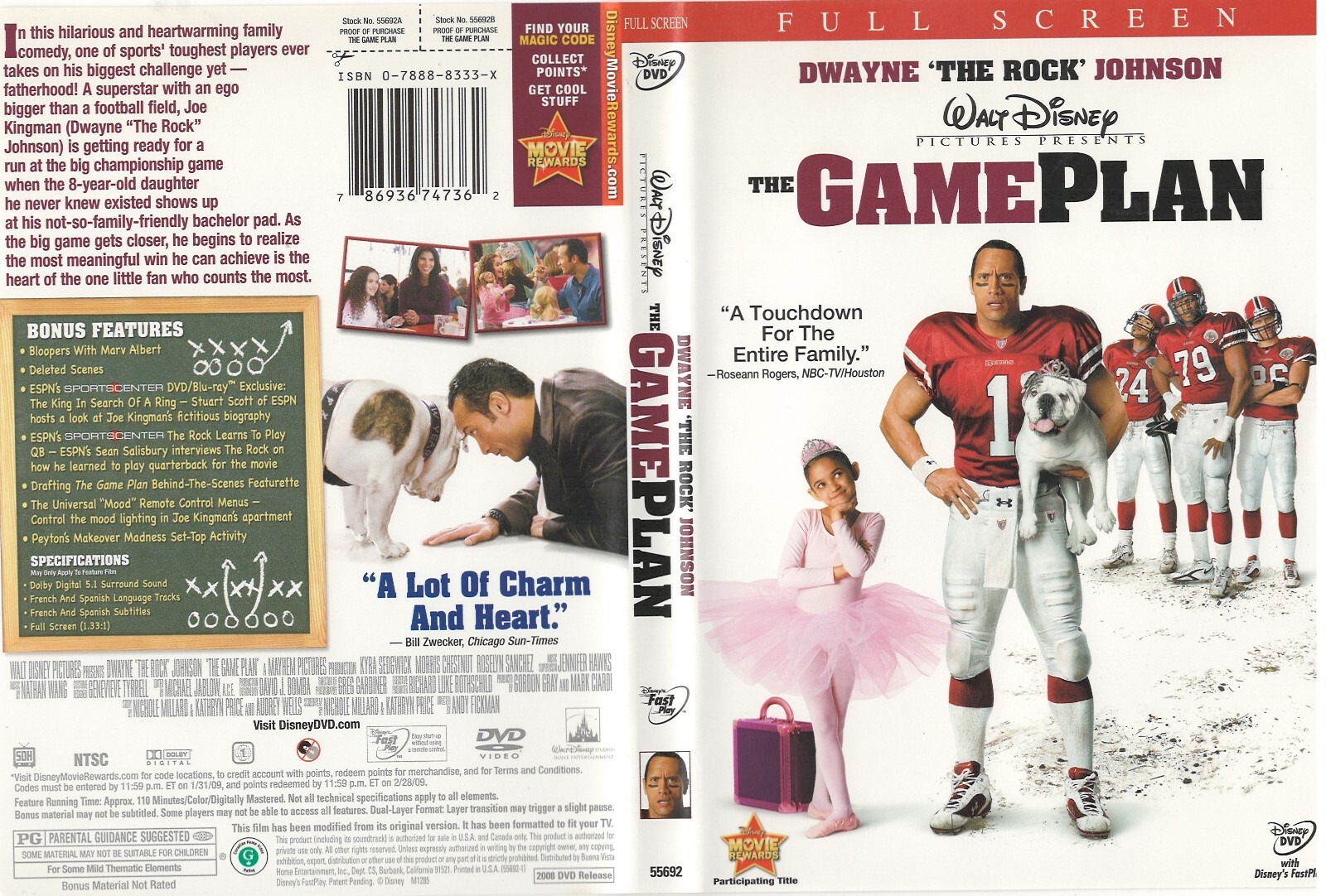 The Game Plan (Walt Disney DVD 2008 Full Screen) Dwayne 'The Rock ...