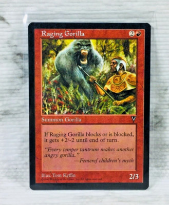 1996 MAGIC THE GATHERING (MTG) RAGING GORILLA (RED) TCG CARD (VISIONS ...