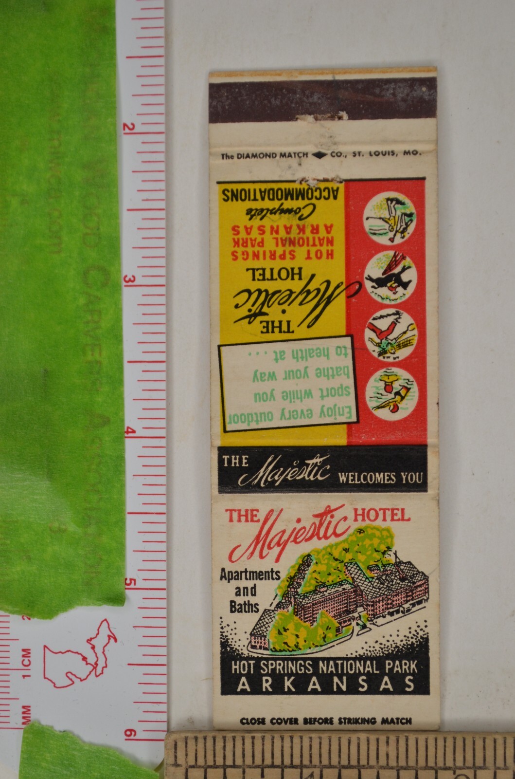 Matchbook Cover The Majestic Hotel Hot Springs National Park Arkansas ...