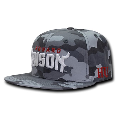 Howard University Bison HU NCAA Gray Camouflage Snapback Baseball Cap ...