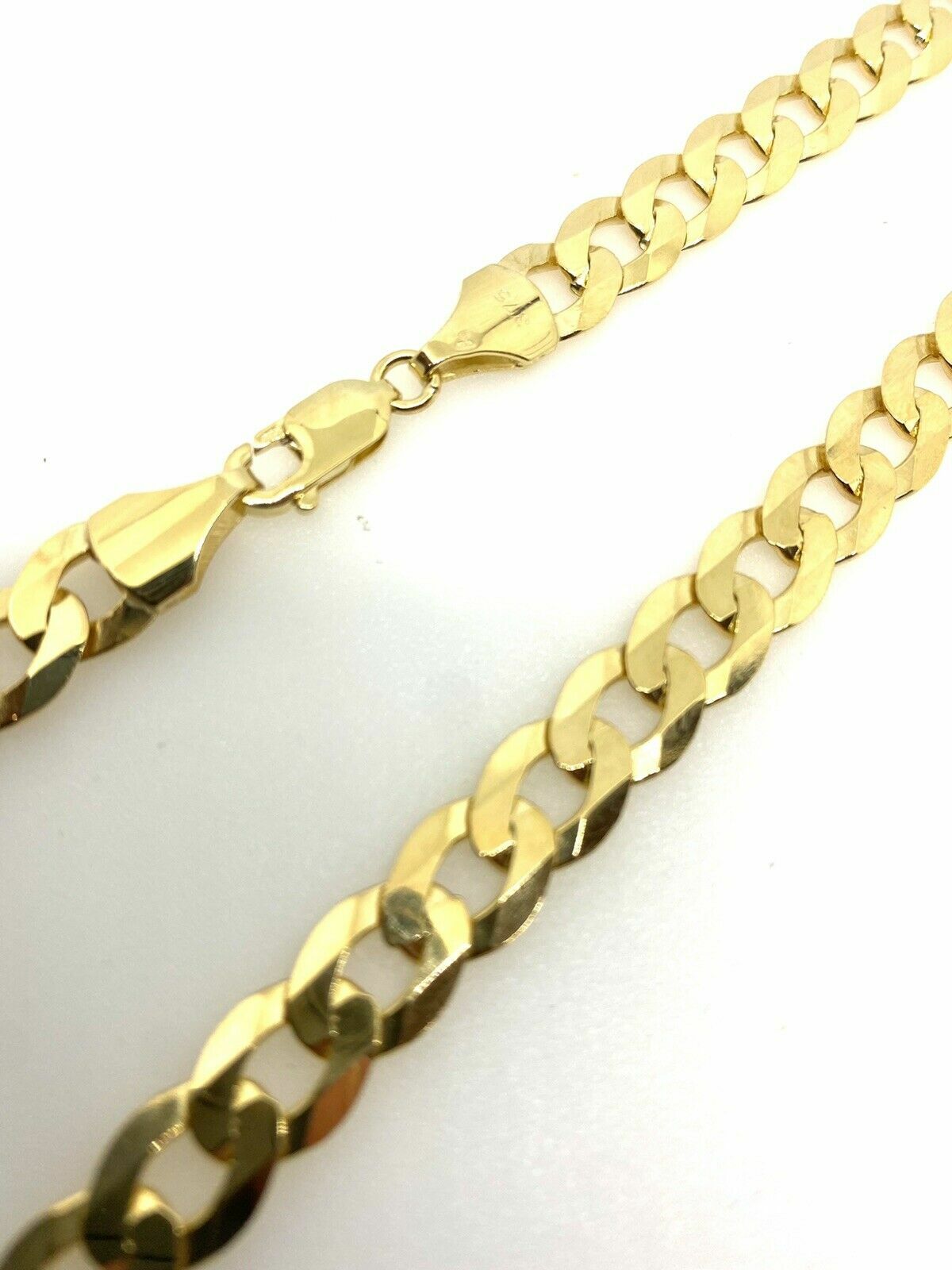 Heavy Gold Curb Chain 24 Inch 9ct Yellow Gold Long Chain 8mm Wide Men’s ...