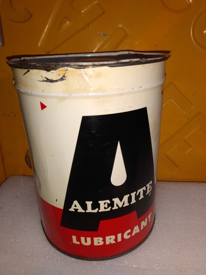 Vintage Alemite Wheel Bearing Grease can 5 LB gas oil adv Stewart ...