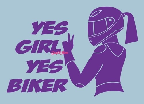 YES GIRL YES BIKER (left) - Cut Vinyl Decal Sticker for CARS ...