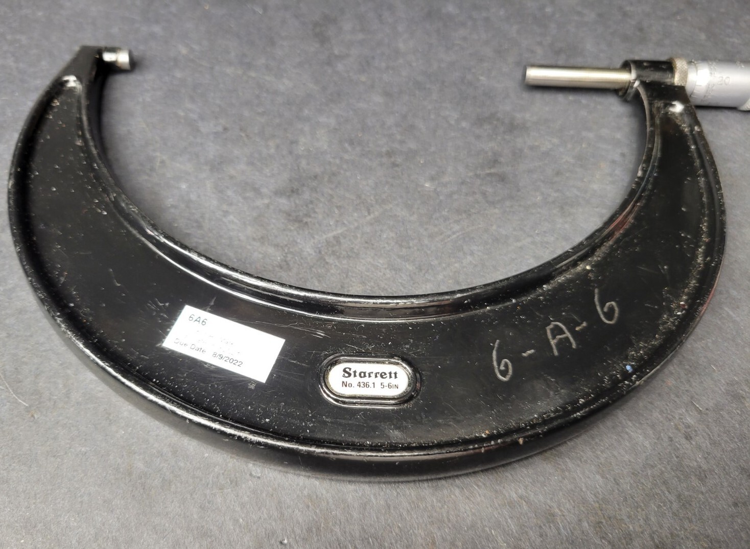 Starrett 436.1 5" to 6" Carbide Anvil Outside Micrometer Machinist ...