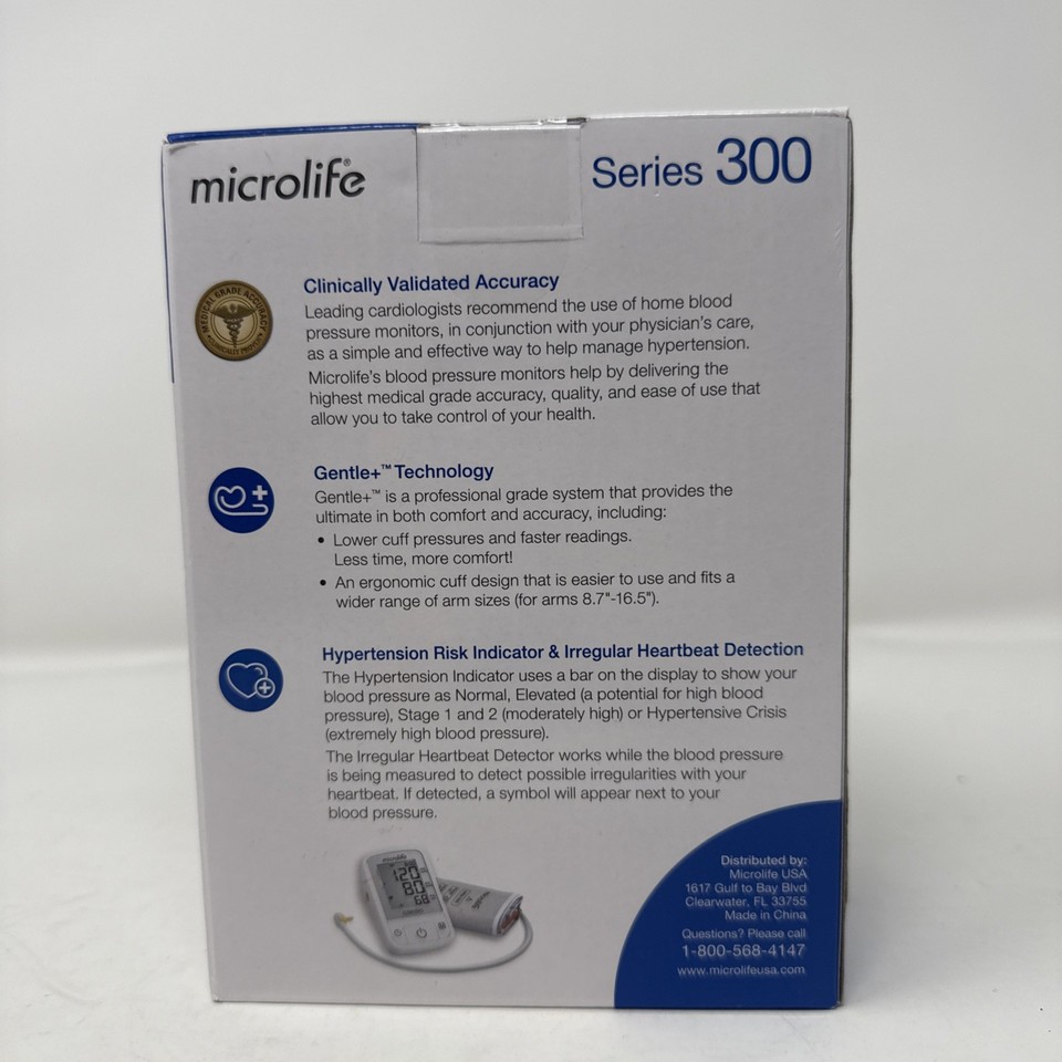 Microlife Blood Pressure Monitor Series 300 Upper Arm MXN53AM/A w/ Sure ...