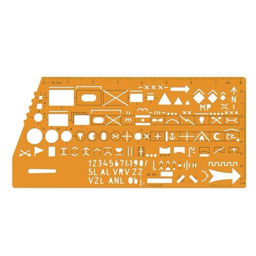 Professional Drawing Template Ruler with Symbols for Marking Layouts ...