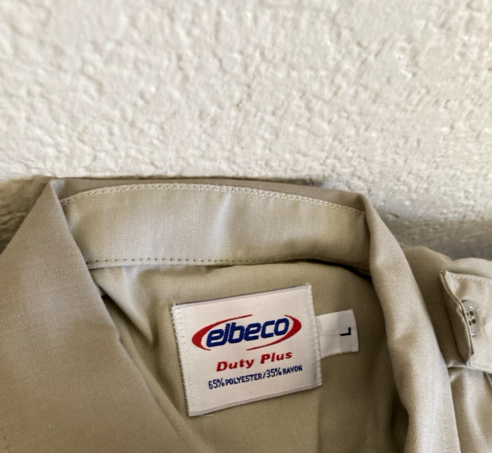 NEW Elbeco Duty Plus LARGE Short Sleeve 00336-3 Tan Uniform Work Shirt ...