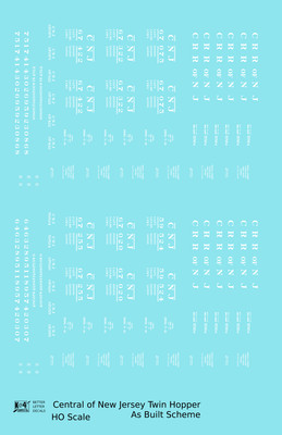 K4 HO Scale Decals Central Of New Jersey Twin Hopper White Roman Font ...