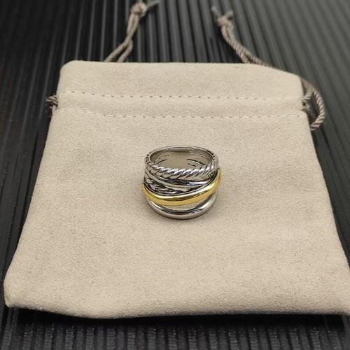 David Yurman Two-Color Five-Wire Crossover Inlaid Ring Size 9 | eBay