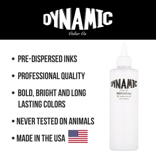 Dynamic White Tattoo Ink Made in USA Sterilized Vegan Premium Pigment ...