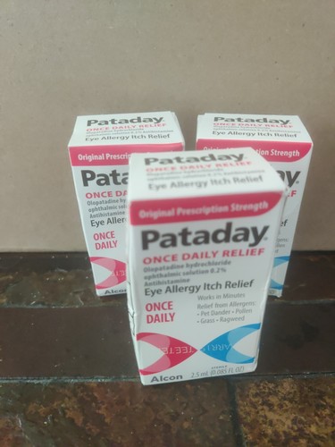 Lot of 3x Pataday Once Daily Eye DropsAllergy Relief 2.5ml Exp: 10/12 ...